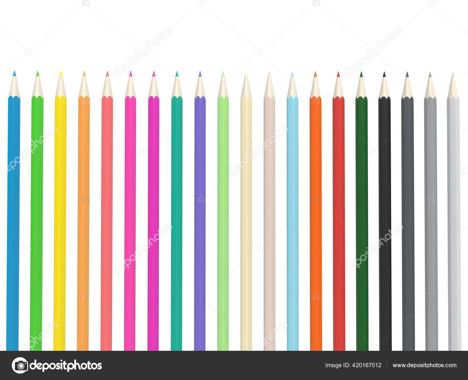 Colored Pencils Full Set Colors Cut Shot — Stock Photo © Trimitrius ...
