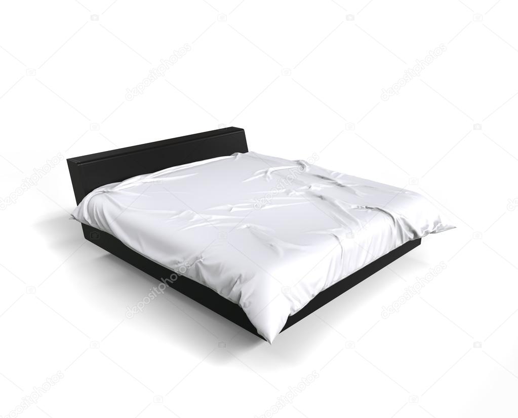 Modern Big Bed - White Sheets - Side View — Stock Photo © Trimitrius ...