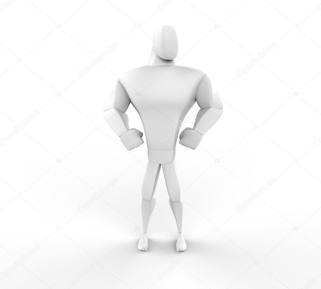 3D Athlete Hero Posing - front view. — Stock Photo © Trimitrius #83384638