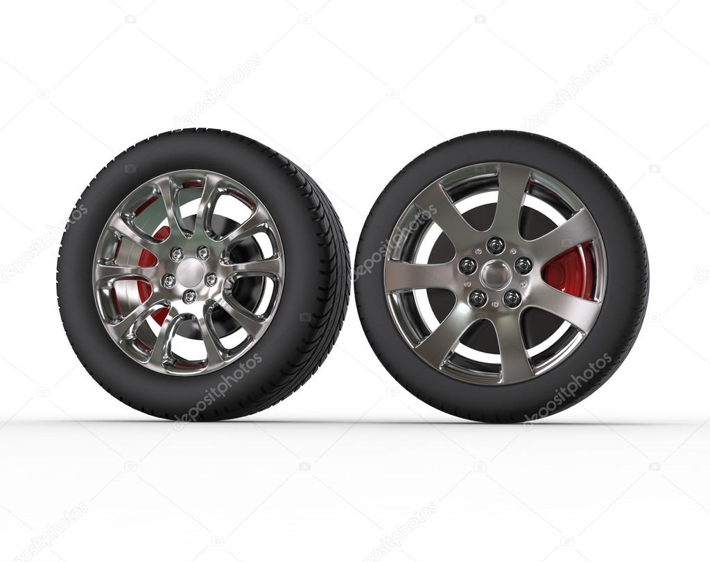 Regular car wheels Stock Photo by ©Trimitrius 99982706