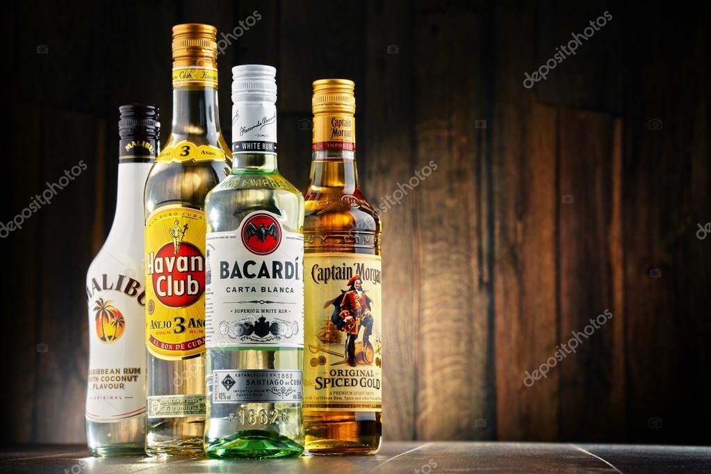 Bottles of famous global rum brands – Stock Editorial Photo ...