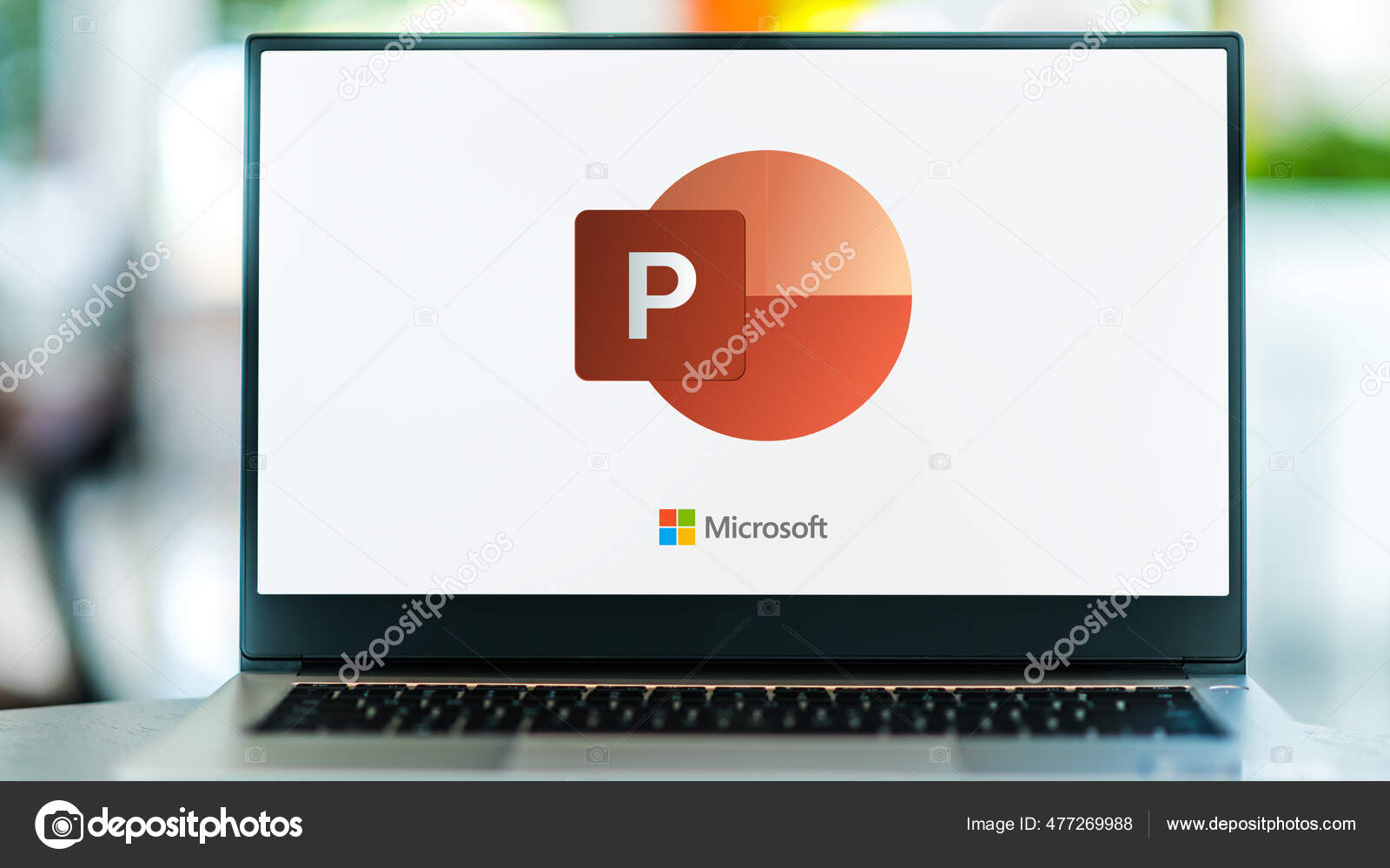 Poznan Pol May 2021 Laptop Computer Displaying Logo Microsoft Powerpoint — Stock Editorial Photo ...