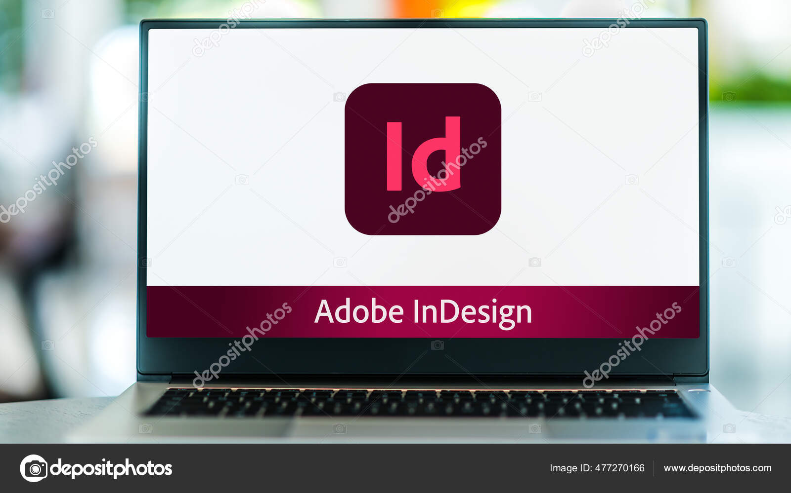 Poznan Pol May 2021 Laptop Computer Displaying Logo Adobe Indesign ...