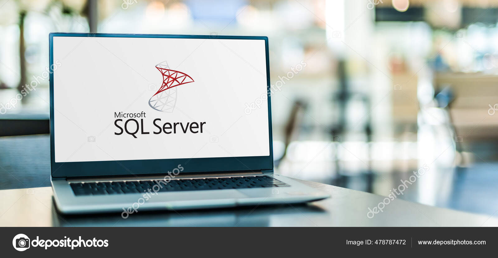 Poznan Pol Sep 2020 Laptop Computer Displaying Logo Microsoft Sql ...