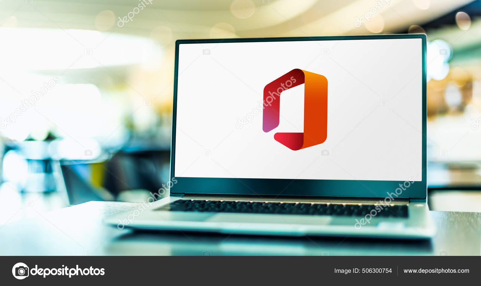 Poznan Pol Feb 2021 Laptop Computer Displaying Logo Microsoft Office ...