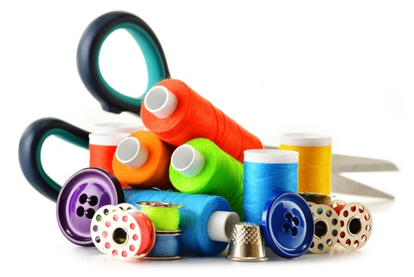 Composition with tailor threads over white — Stock Photo © monticello ...