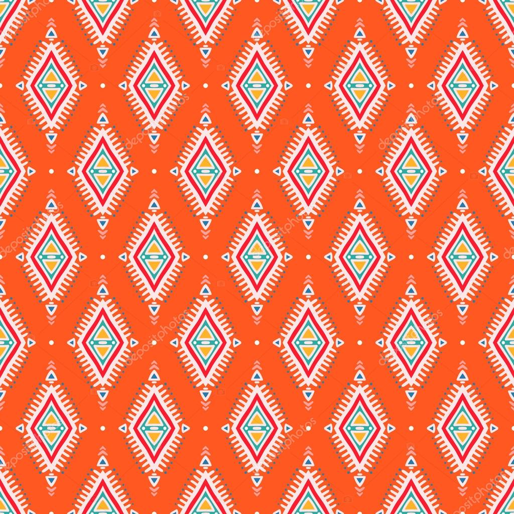 Tribal orange pattern with rhombuses — Stock Vector © Grey_ant #52996247