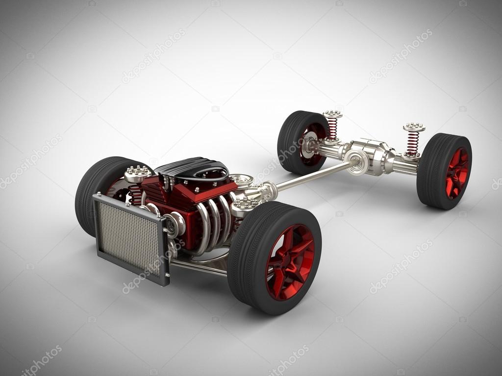 Car chassis with engine and wheels ⬇ Stock Photo, Image by ...