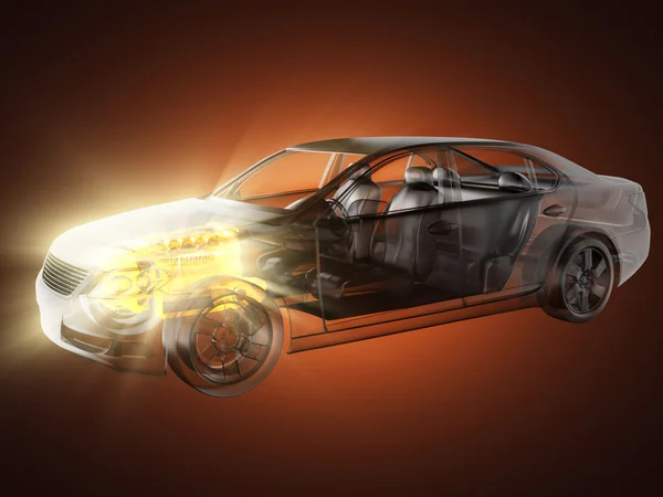 Transparent car concept on hologram — Stock Photo © videodoctor #19913077