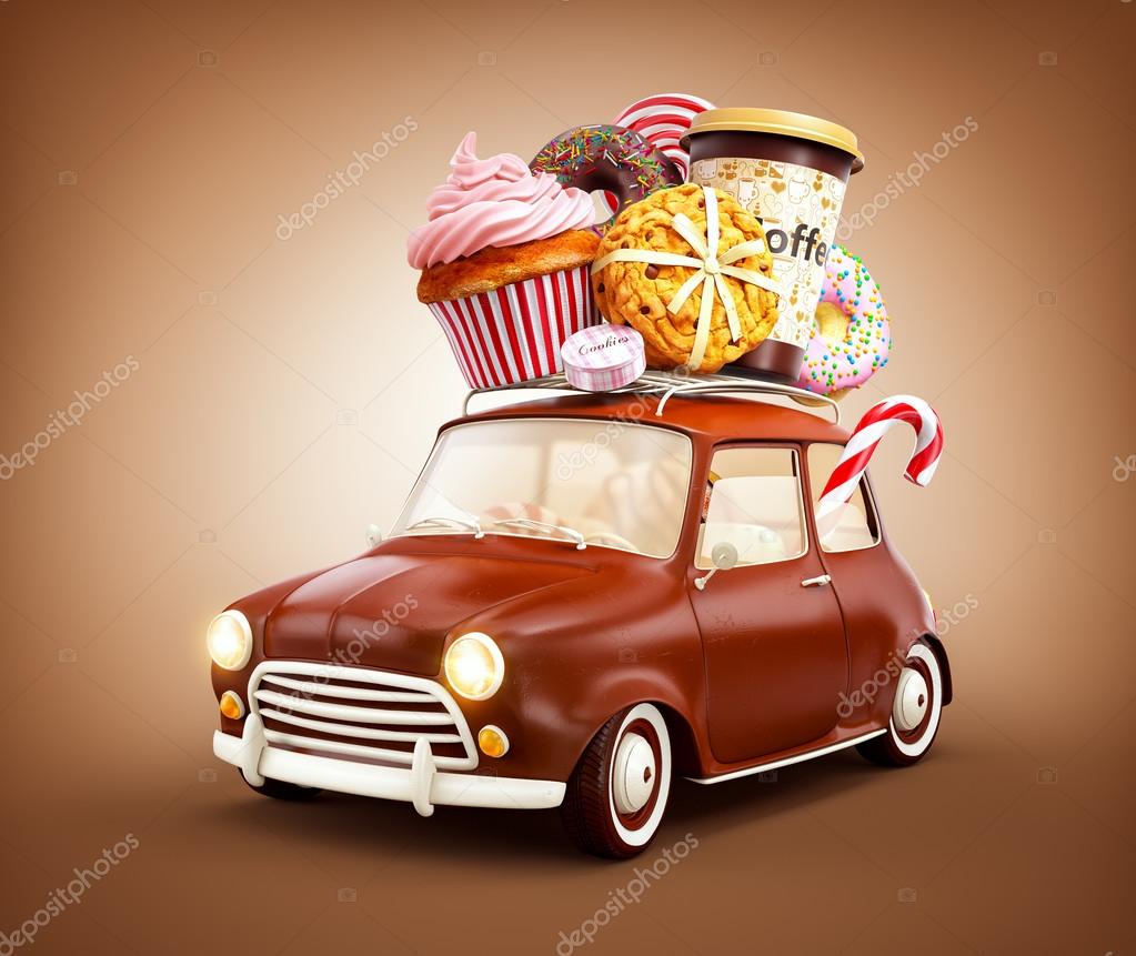 Cute fantastic chocolate car Stock Photo by ©Vadmary 101709900