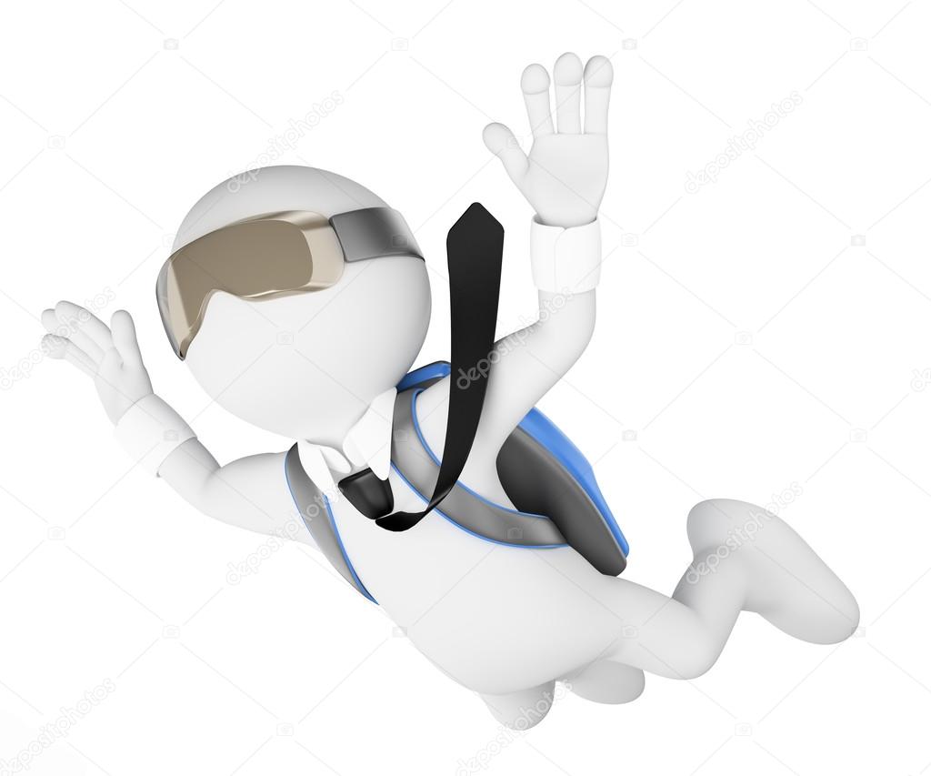 3D white people. Financial risk concept. Leap into the void Stock Photo ...