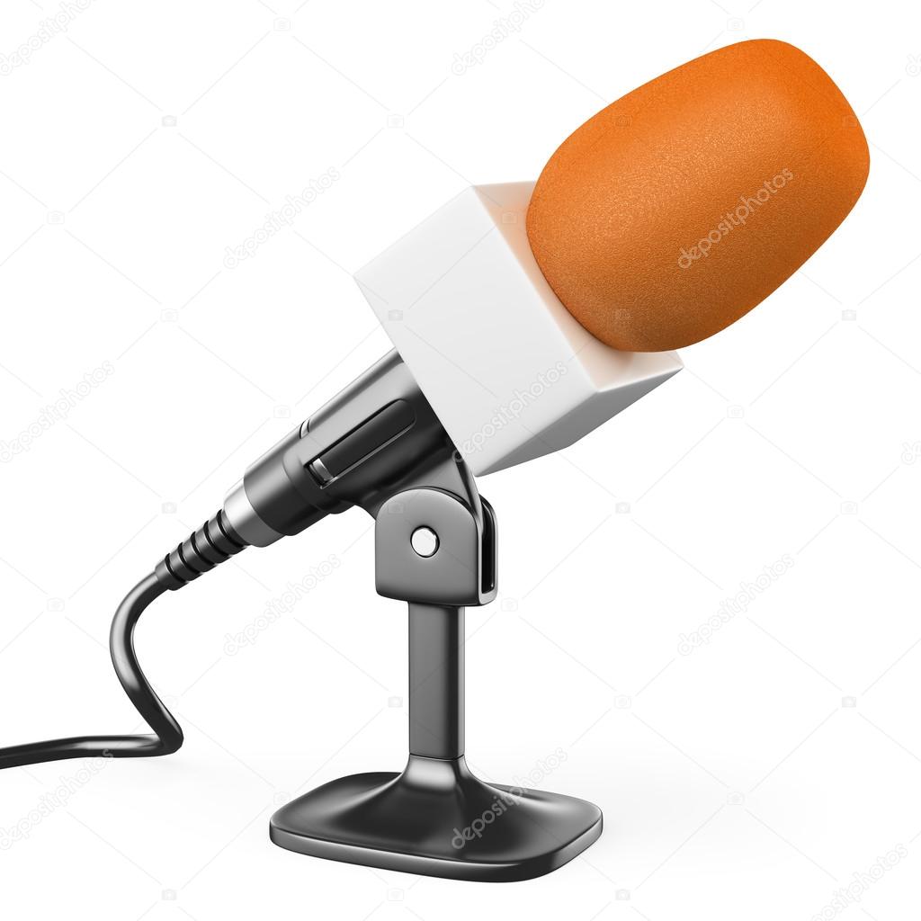 3D orange microphone Stock Photo by ©real_texelart 60111479