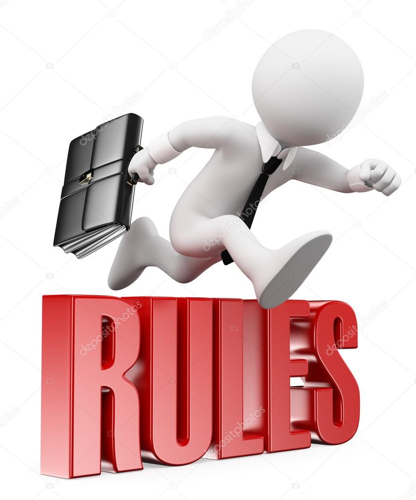 3D white people. Businessman breaking the rules Stock Photo by ©real ...