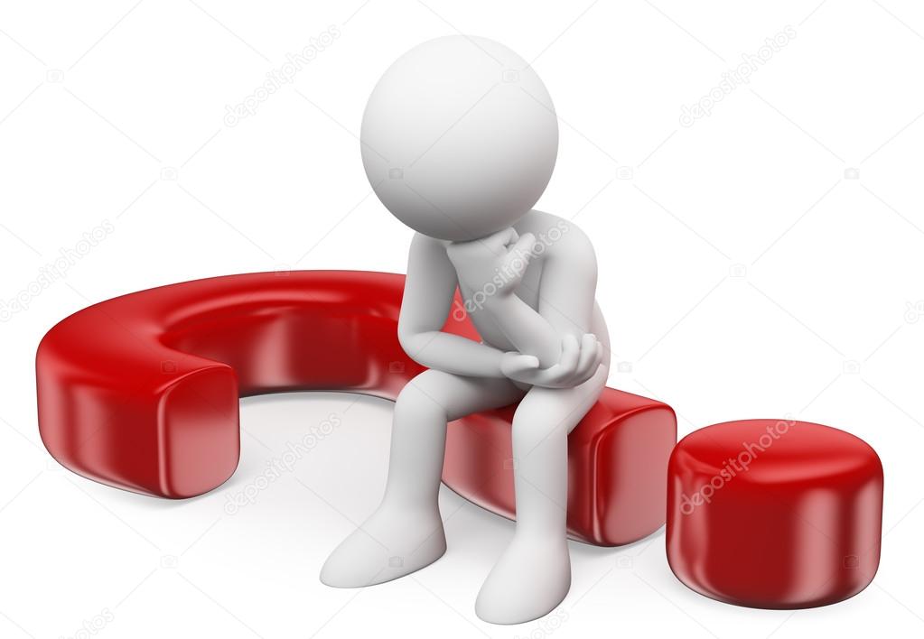 Fotos de Duda., Símbolo, 3d Personas, Gesto., Solución - Imagen de ...