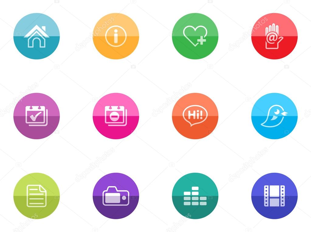 Icons set in colorful circles Stock Vector Image by ©puruan #112715990