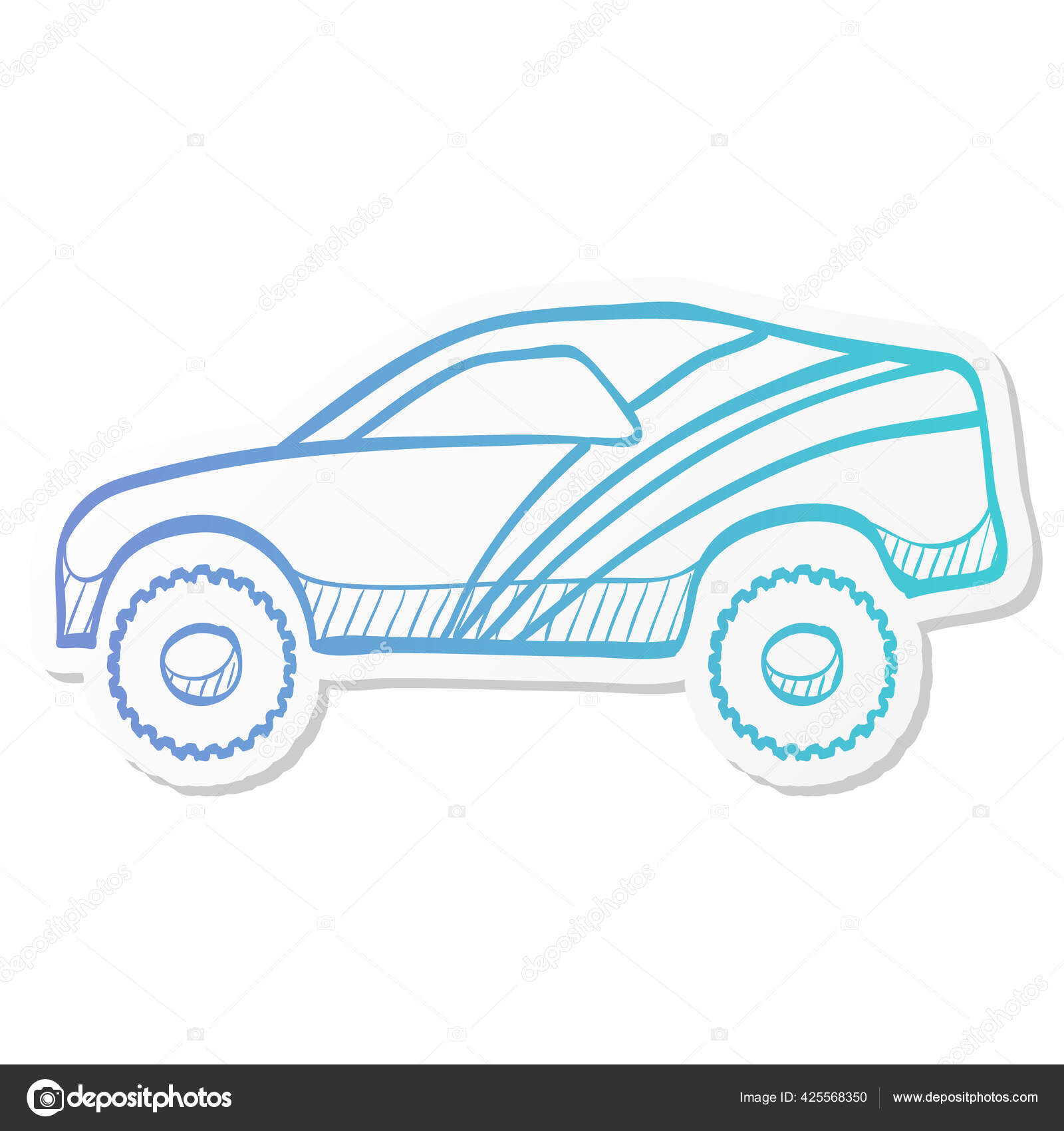 Rally Car Icon Sticker Color Style Race Championship Competition Fast ...