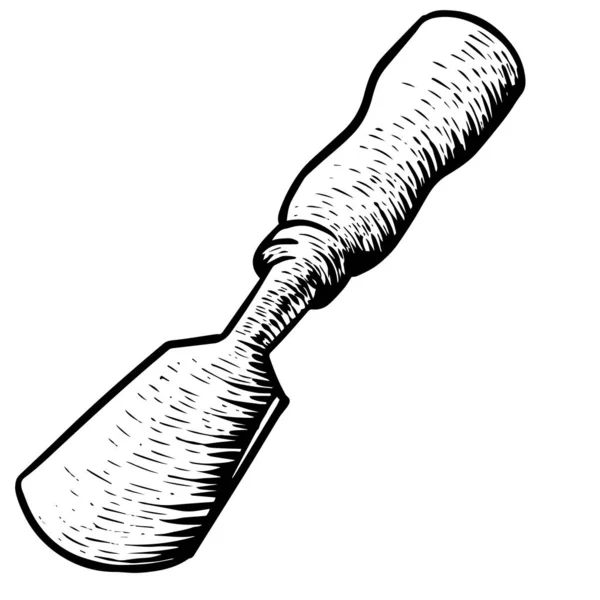Chisel Mallet Icon Sketch Style Woodworking Tool Vector Illustration ...