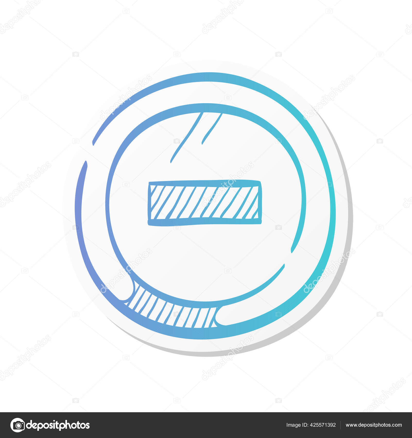 Stop Sign Icon Sticker Color Style Road Warning Restriction Street ...