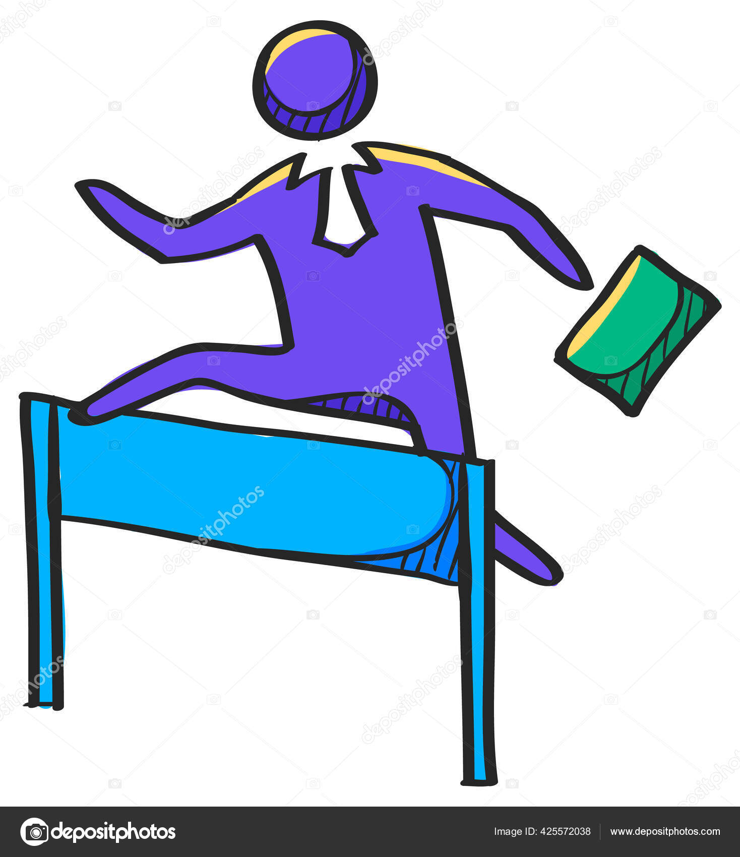 Businessman Challenge Icon Color Drawing Extreme Business Adrenaline ...