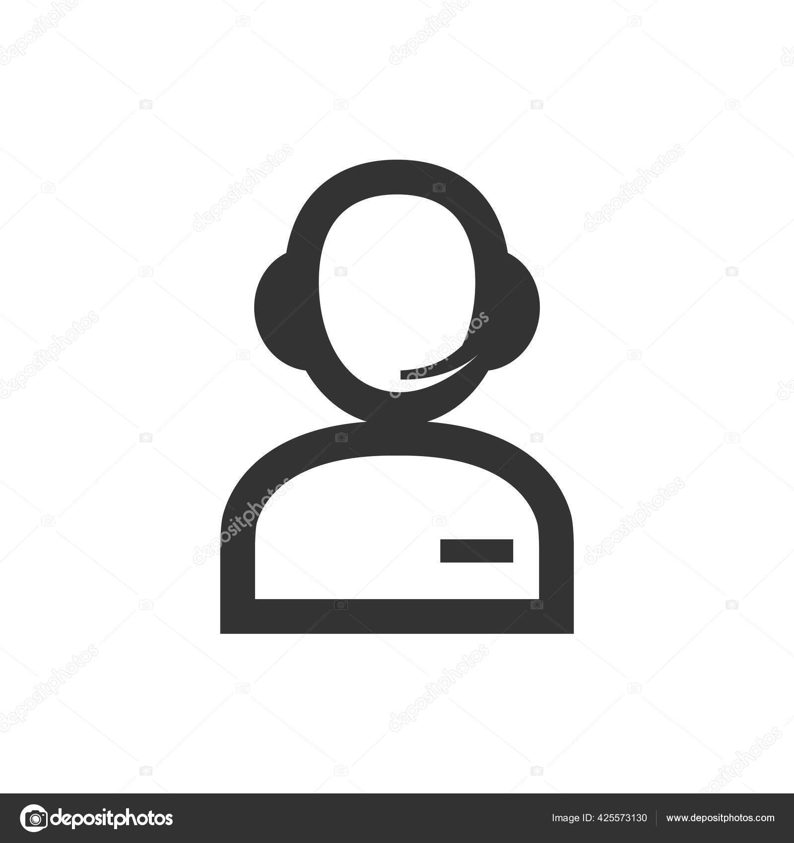 Customer Service Icon Thick Outline Style Black White Monochrome Vector ...
