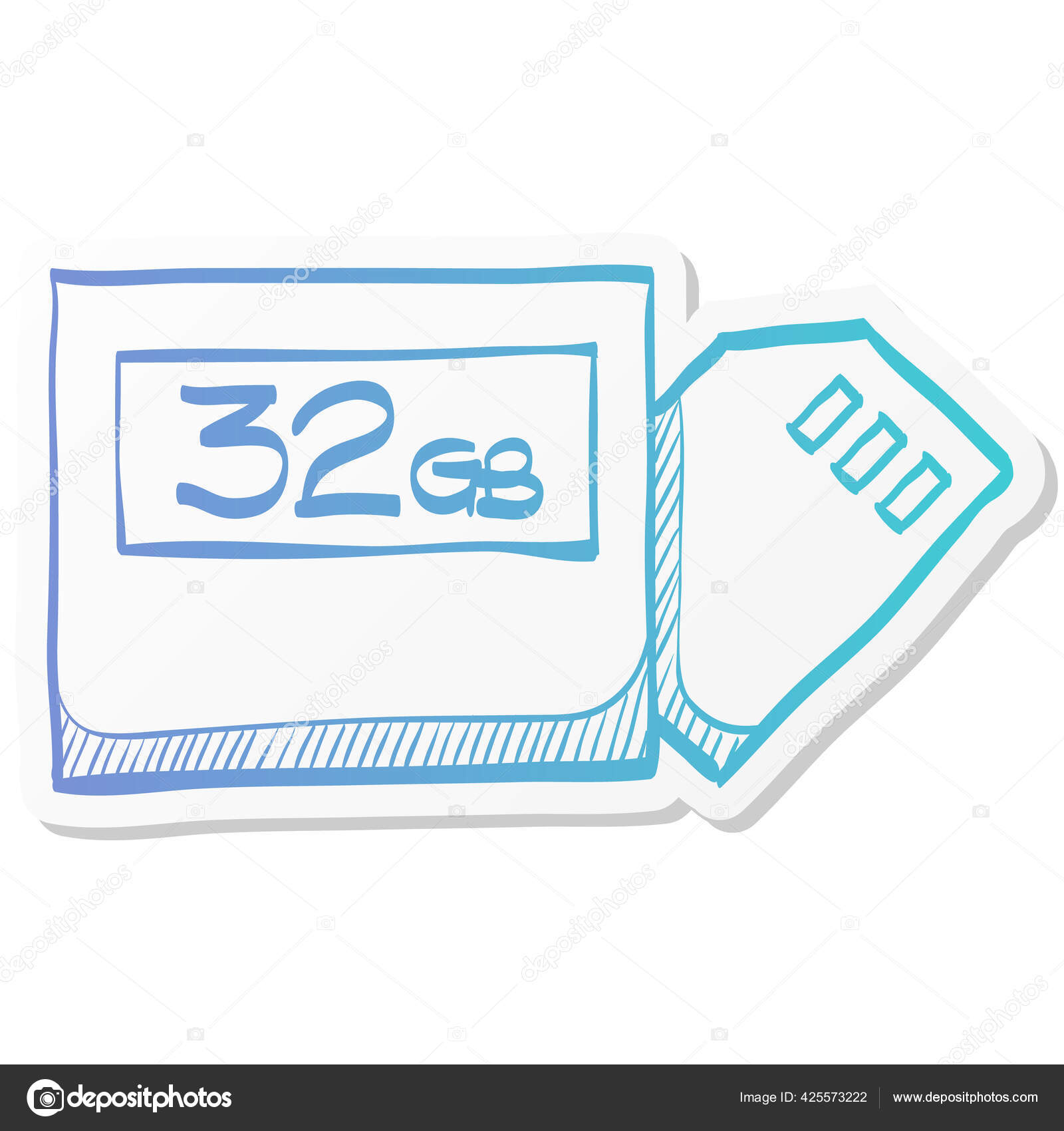 Compact Flash Card Icon Sticker Color Style Computer Photography Store ...