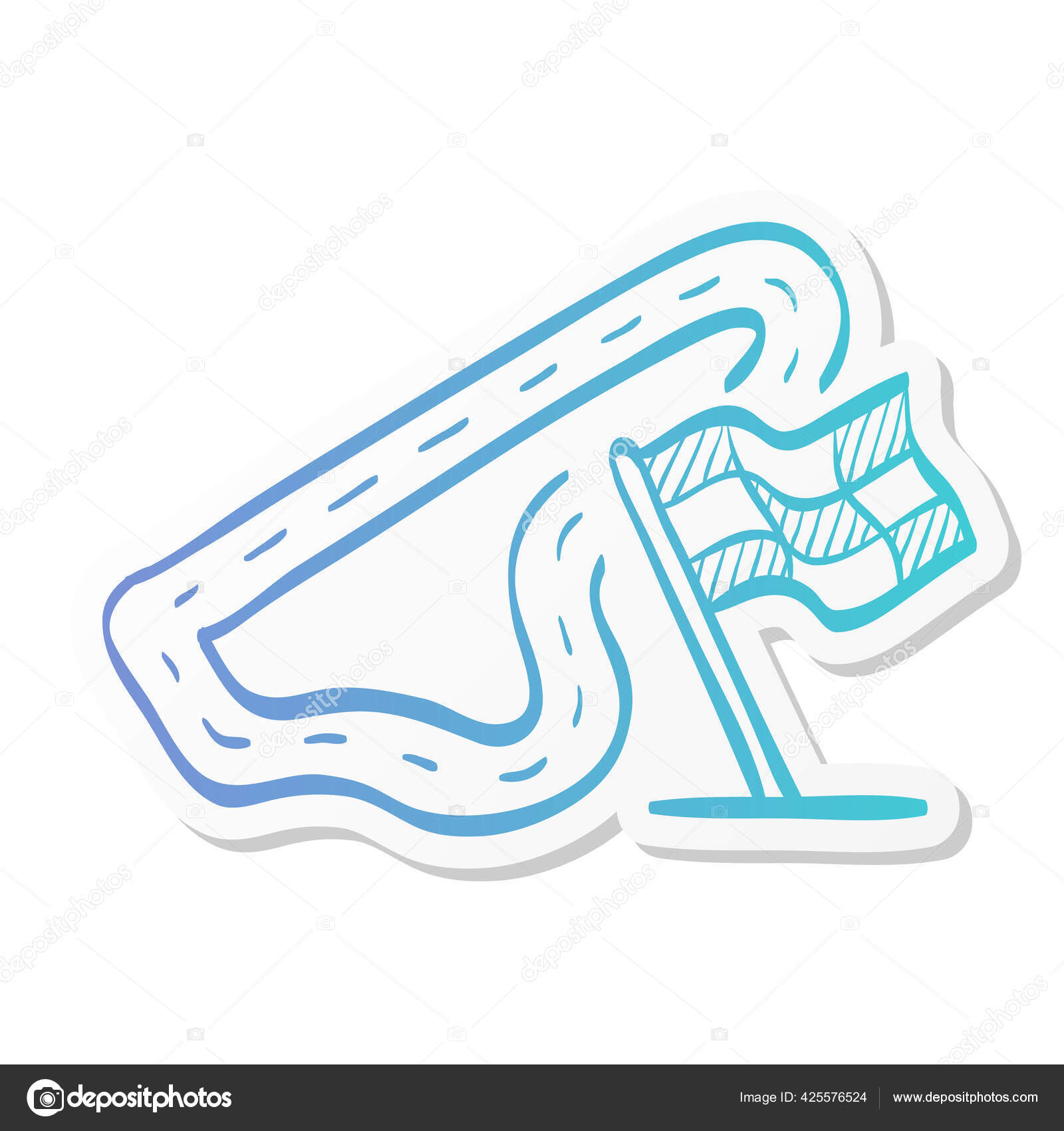 Race Circuit Icon Sticker Color Style Sport Transportation Driving Lane ...