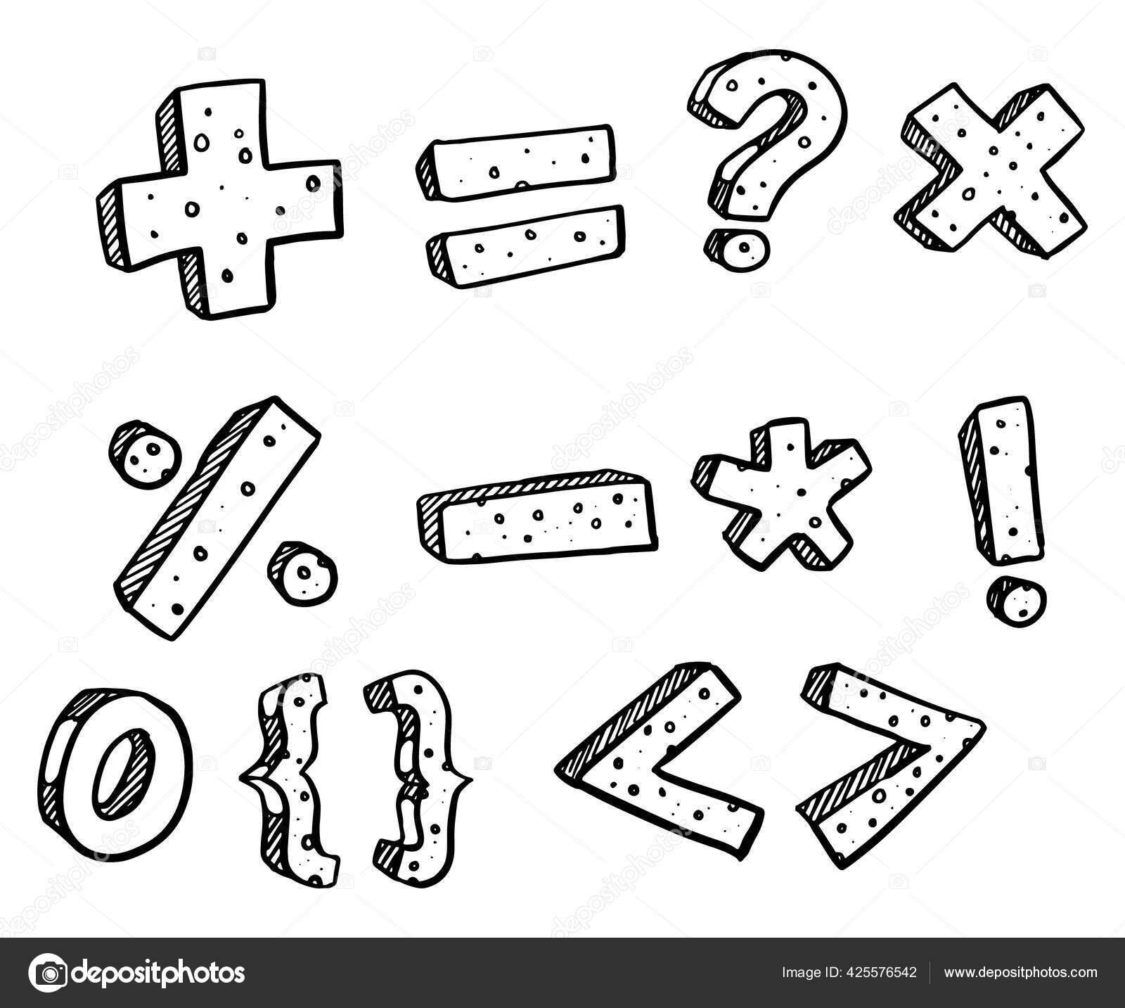 Basic Math Symbol Sketch Vector Illustration Stock Vector Image by ...