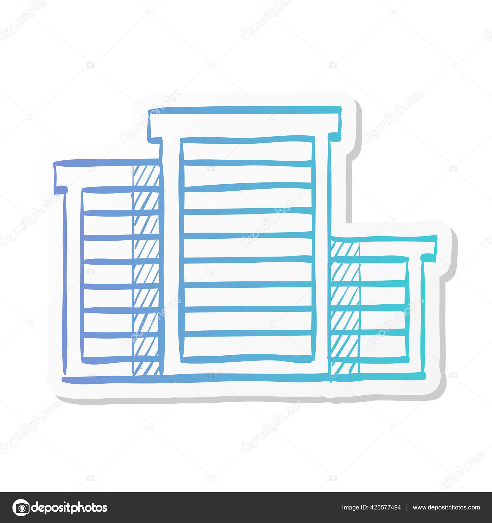 Hotel Building Icon Sticker Color Style Exterior Accommodation Travel ...