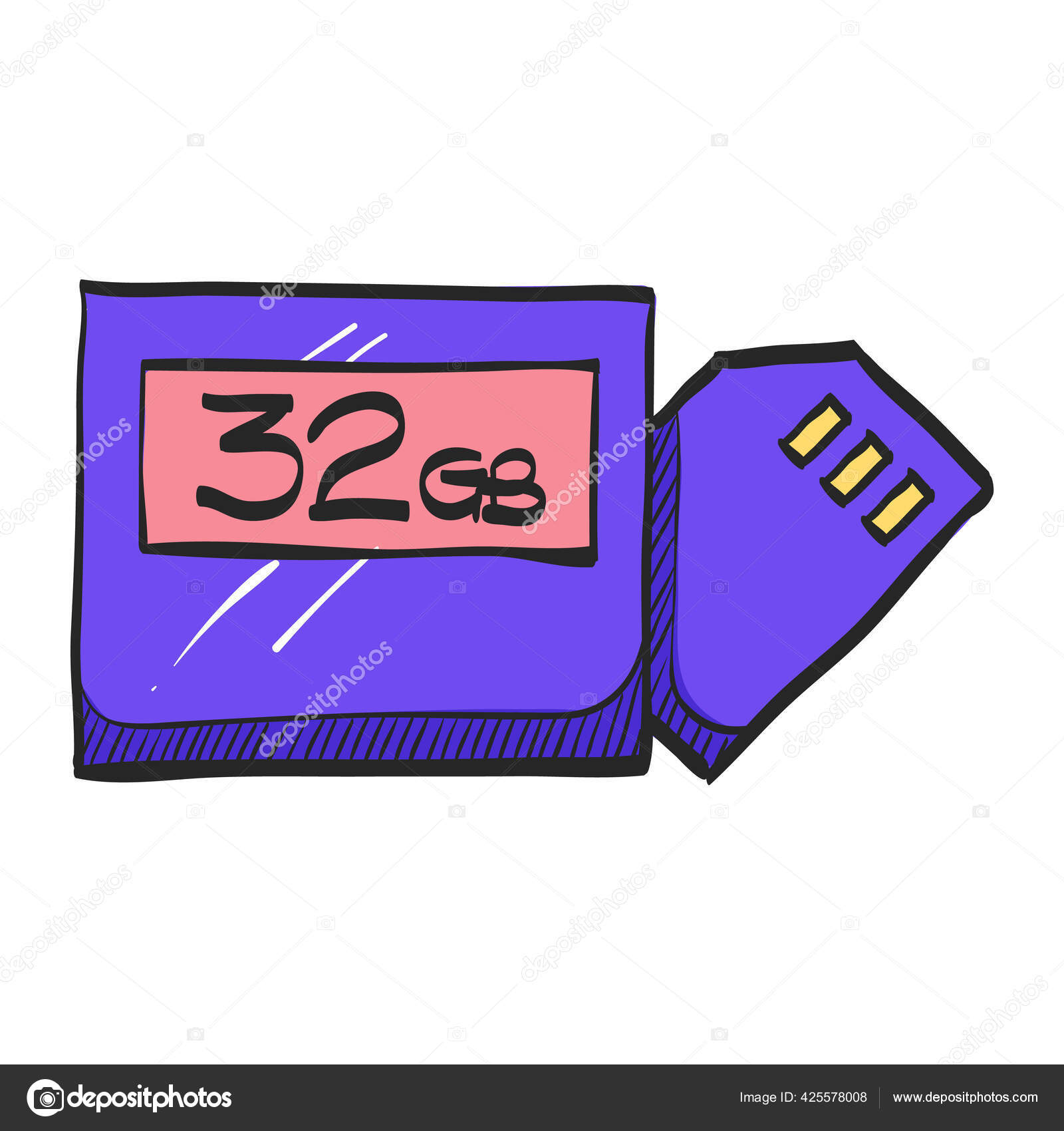 Compact Flash Card Icon Color Drawing Computer Photography Store Image ...