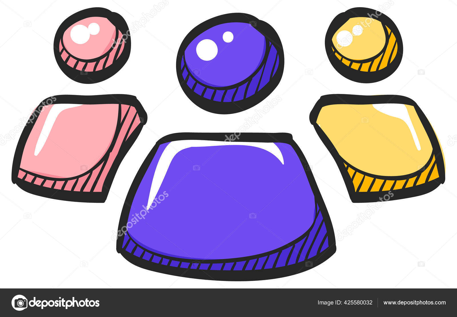 Teamwork Icon Color Drawing Business Communication Collaboration Team ...