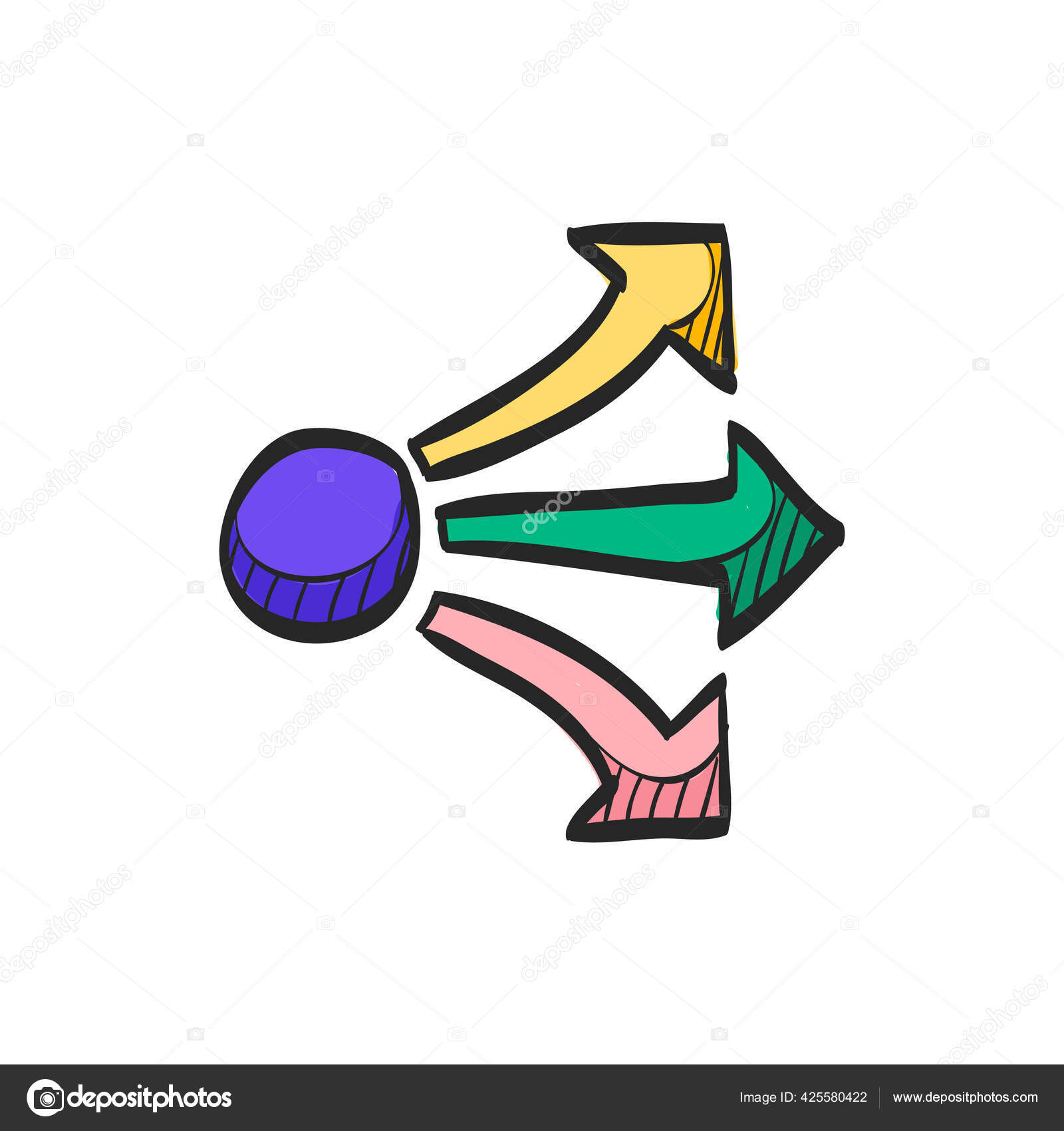 Propagate Arrows Icon Color Drawing Business Management Human Resources ...