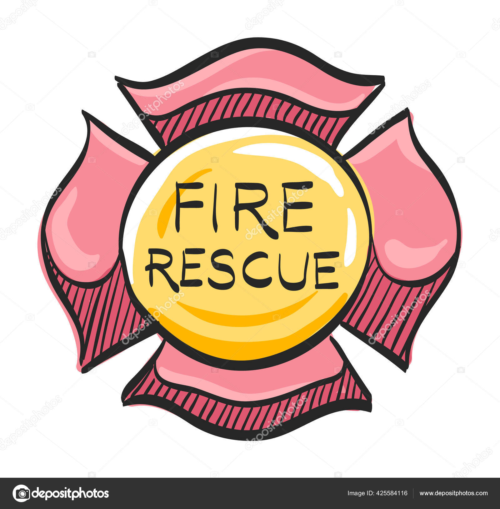 Firefighter Emblem Outline