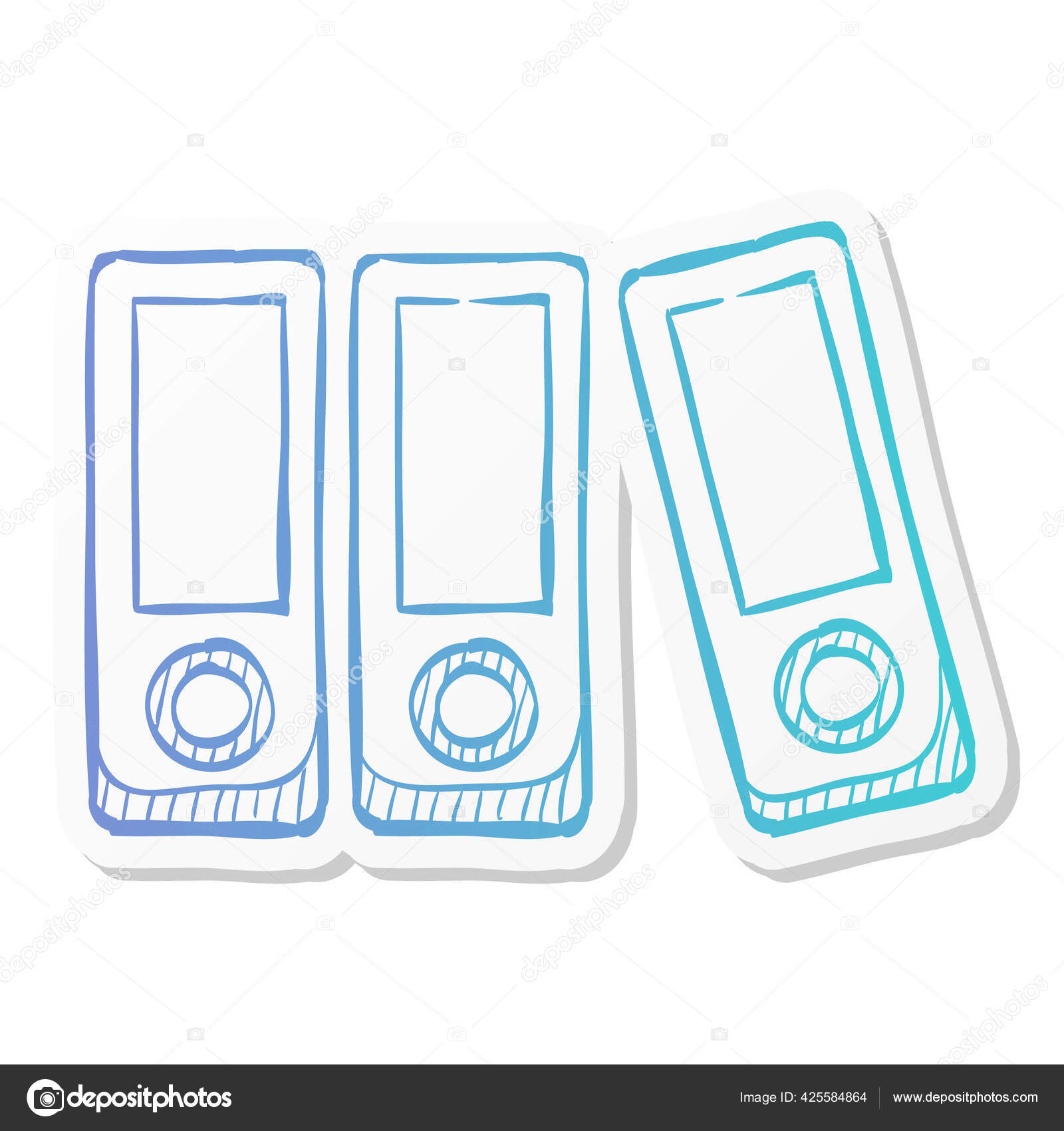 Office Folder Icon Sticker Color Style File Document Arrange Rack Stock ...