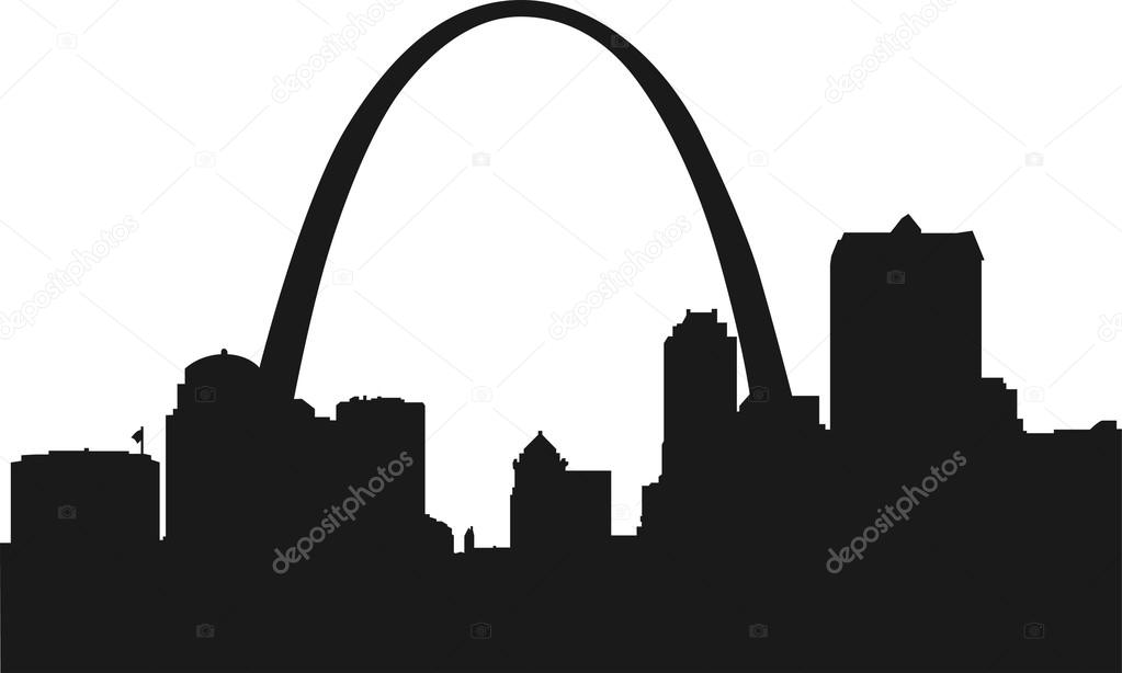 St Louis Skyline Silhouette Stock Vector by ©zeeborg 115799576