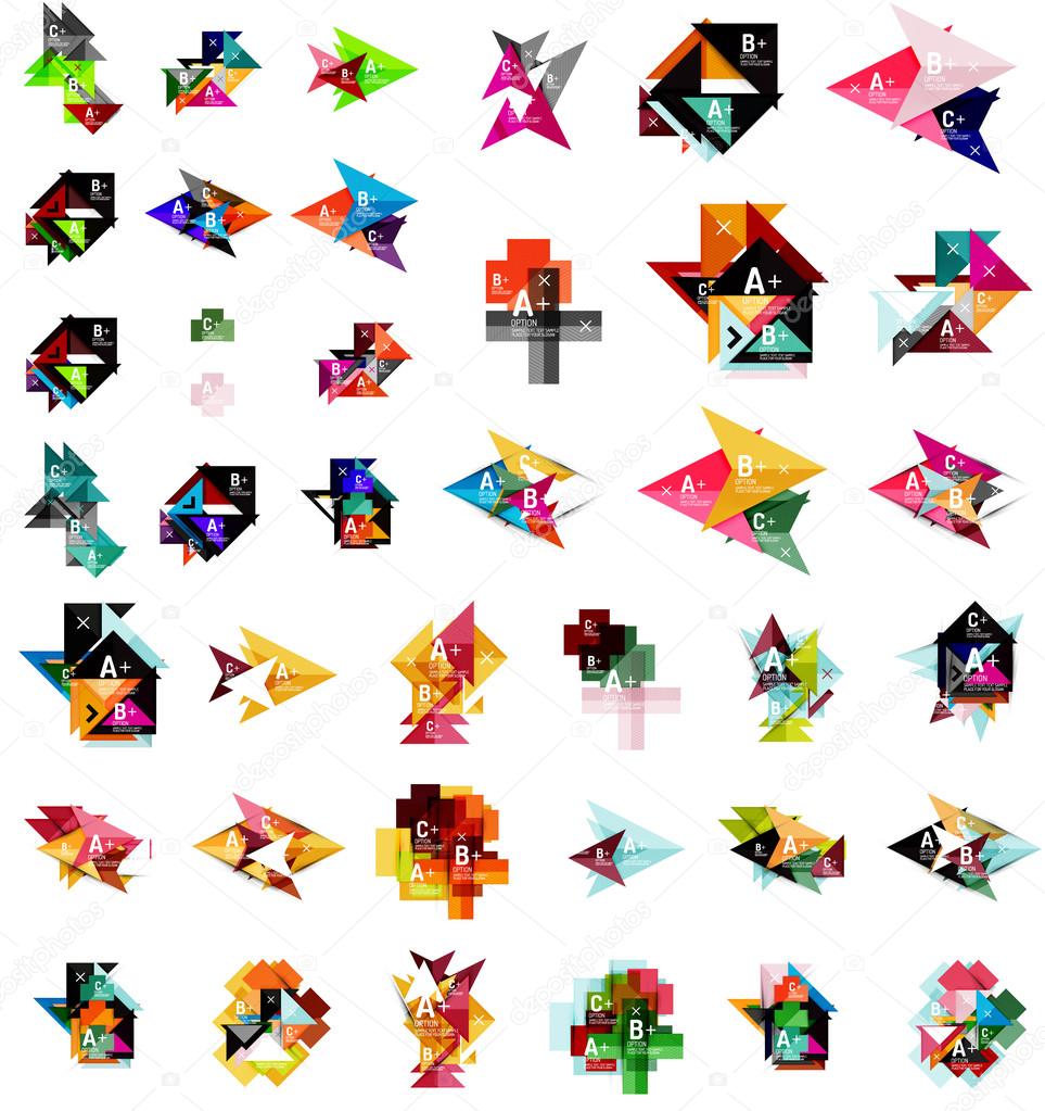 Mega set of geometric web option box banners Stock Vector by ©akomov ...