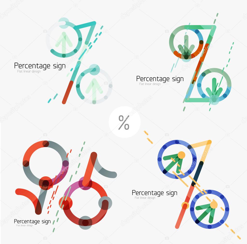 Set of percentage signs, flat design Stock Vector by ©akomov 102983330