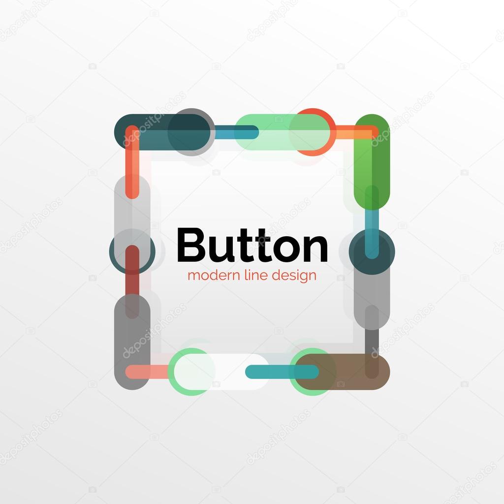 Thin line design geometric button, flat illustration Stock Vector by ...