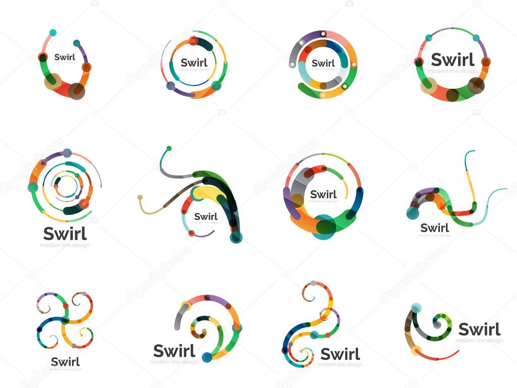 Vector swirl circle logo set Stock Illustration by ©akomov #105723484