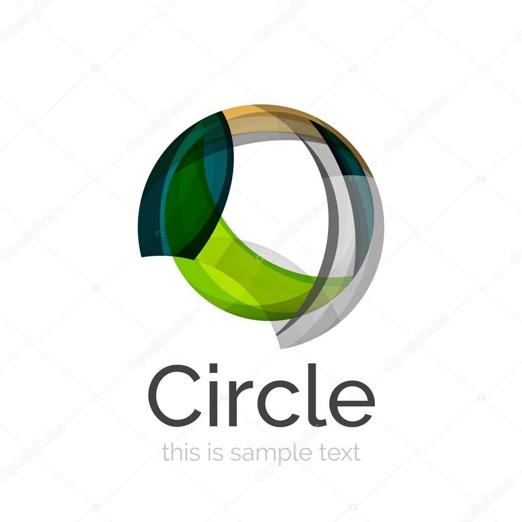 Circle logo. Transparent overlapping swirl shapes. Modern clean ...