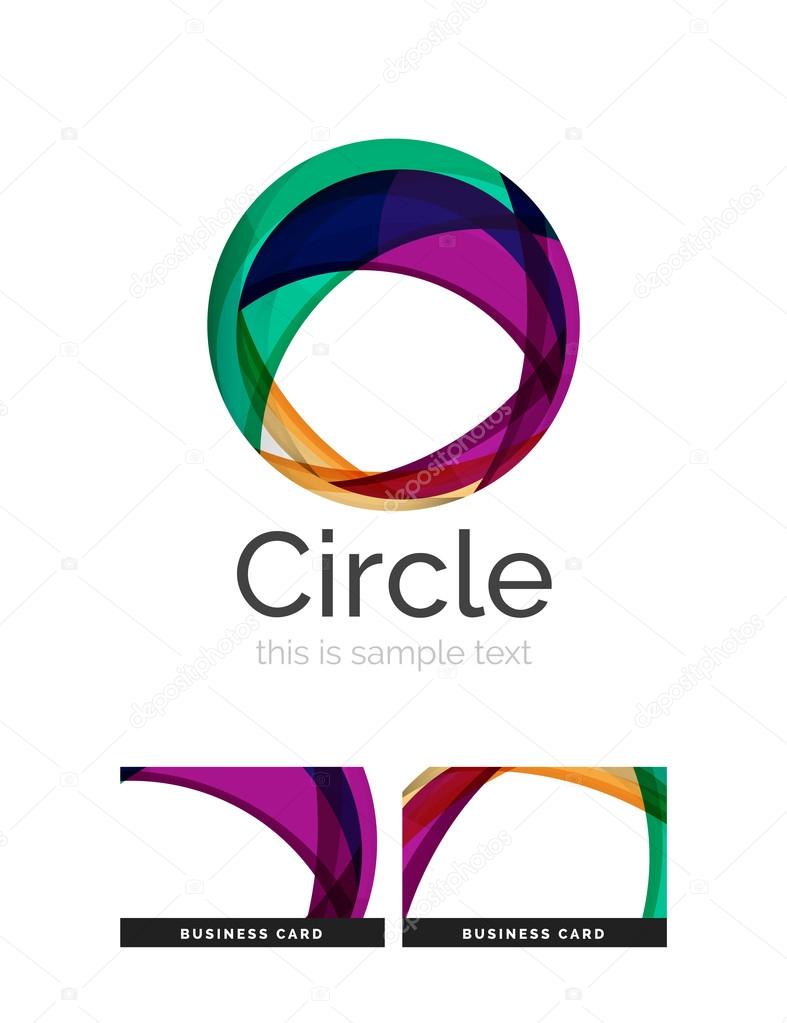 Circle logo. Transparent overlapping swirl shapes. Modern clean ...