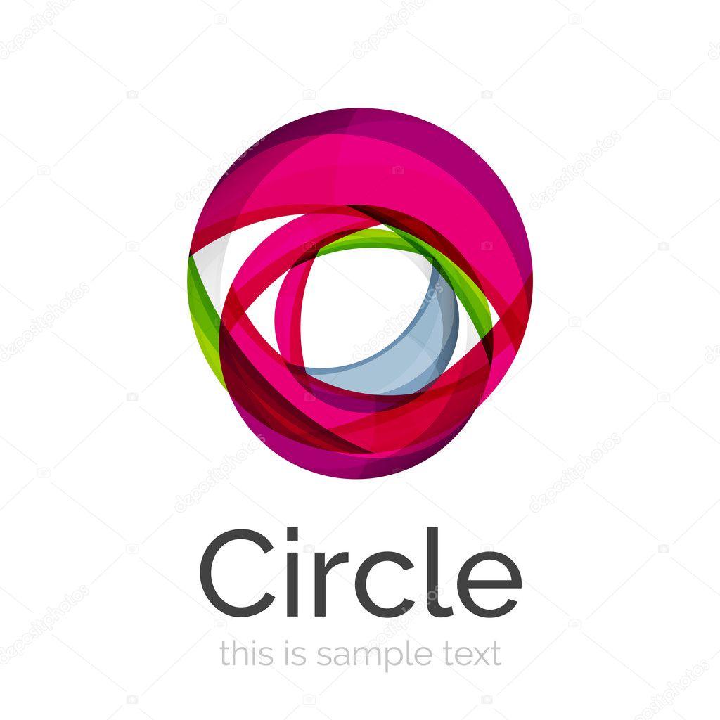 Circle logo. Transparent overlapping swirl shapes. Modern clean ...
