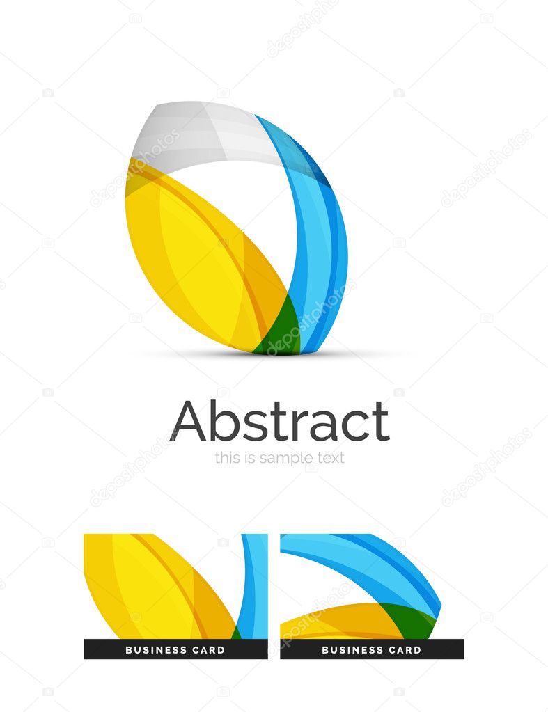 Circle logo. Transparent overlapping swirl shapes. Modern clean ...