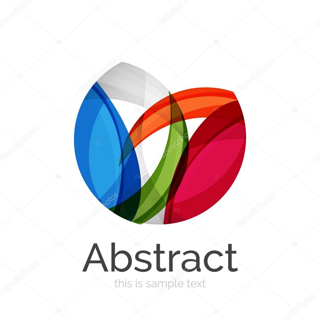 Circle logo. Transparent overlapping swirl shapes. Modern clean ...