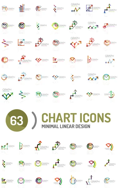 Mega collection of chart business logos Stock Vector by ©akomov 107322192