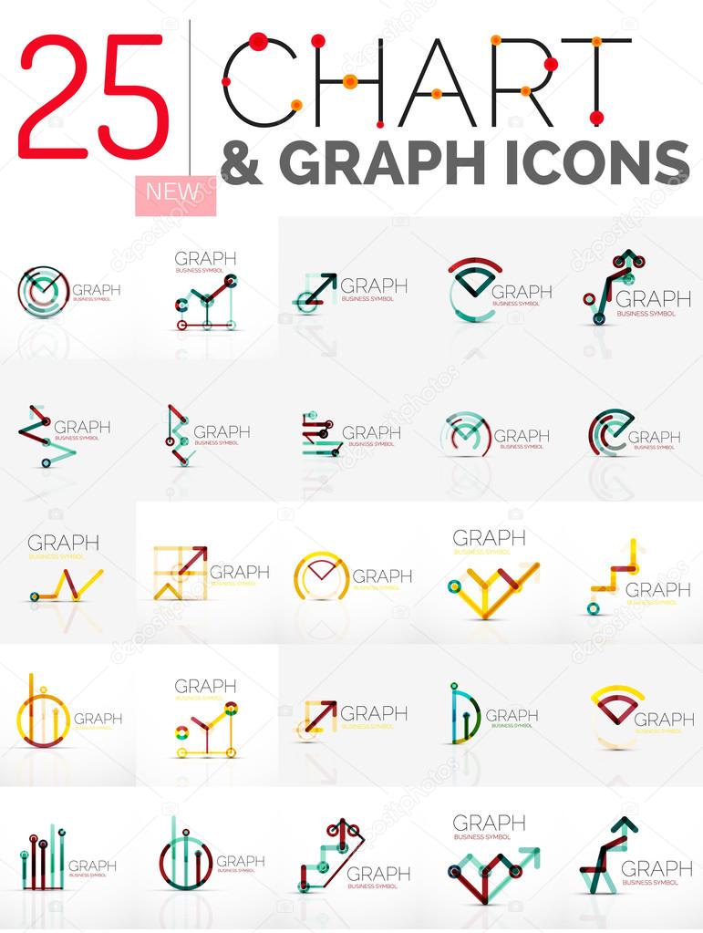 Collection of chart logos Stock Vector Image by ©akomov #108105388