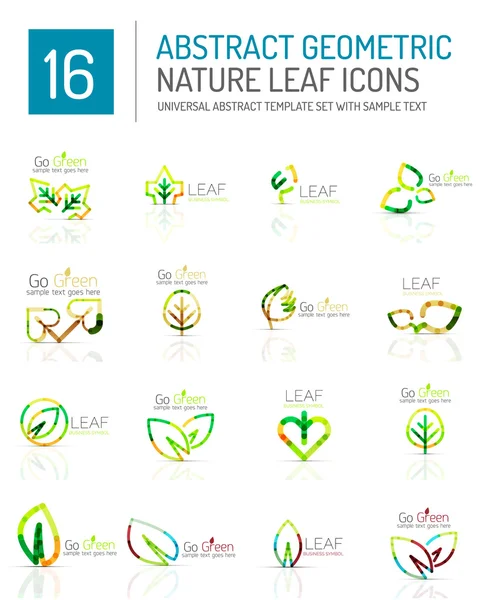 Geometric leaf icon set - Stock Image - Everypixel