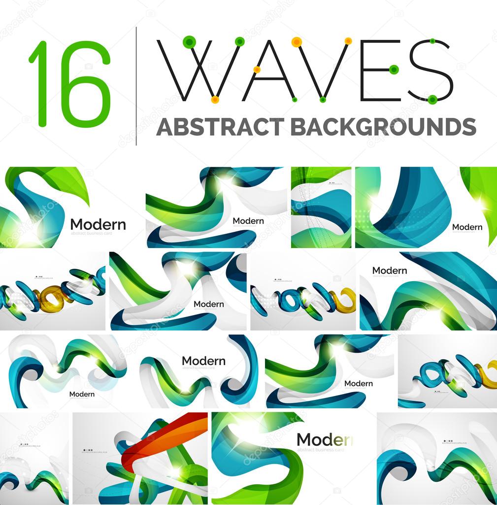 Color waves set Stock Vector by ©akomov 108881558