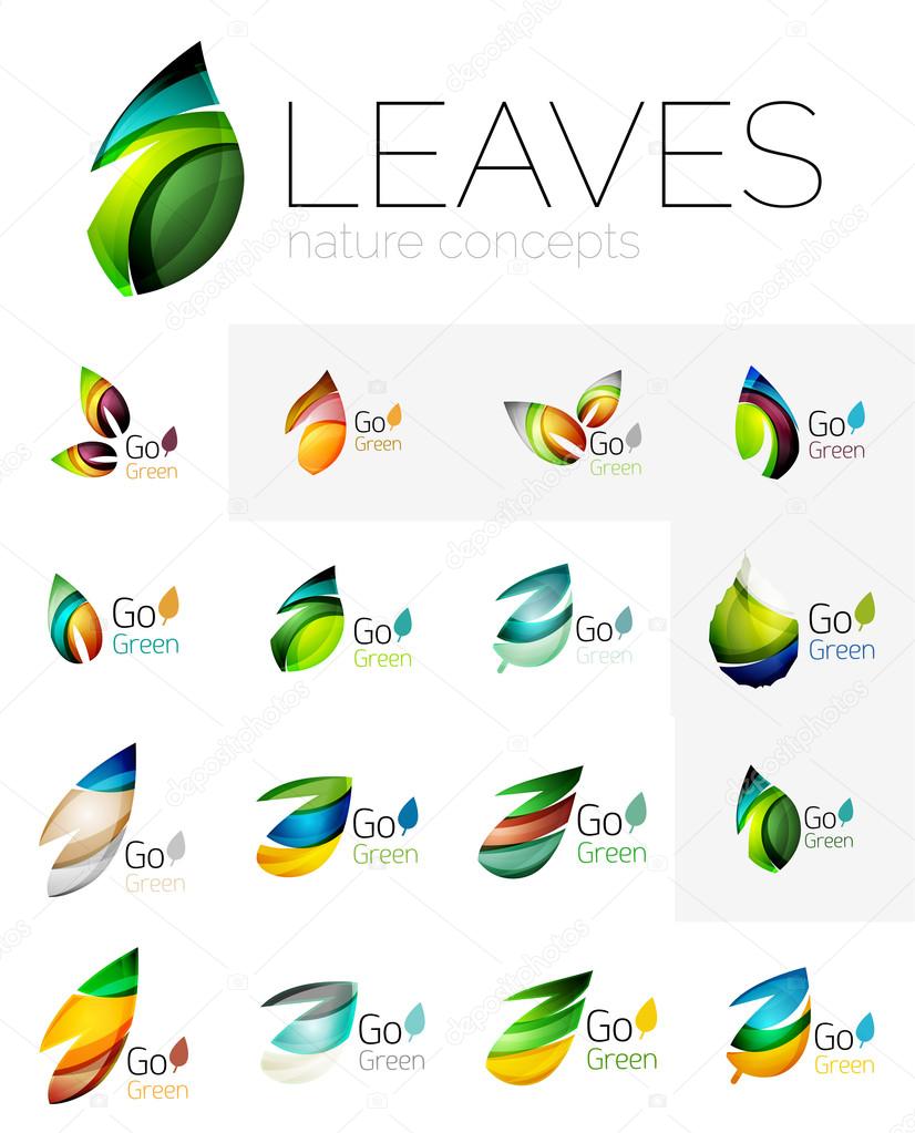 Leaf logo set Stock Vector by ©akomov 110992588