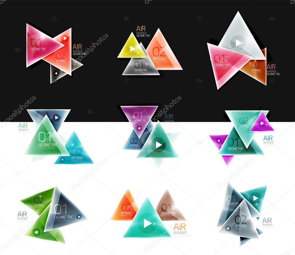 Collection of triangle web boxes - banners, business backgrounds ...
