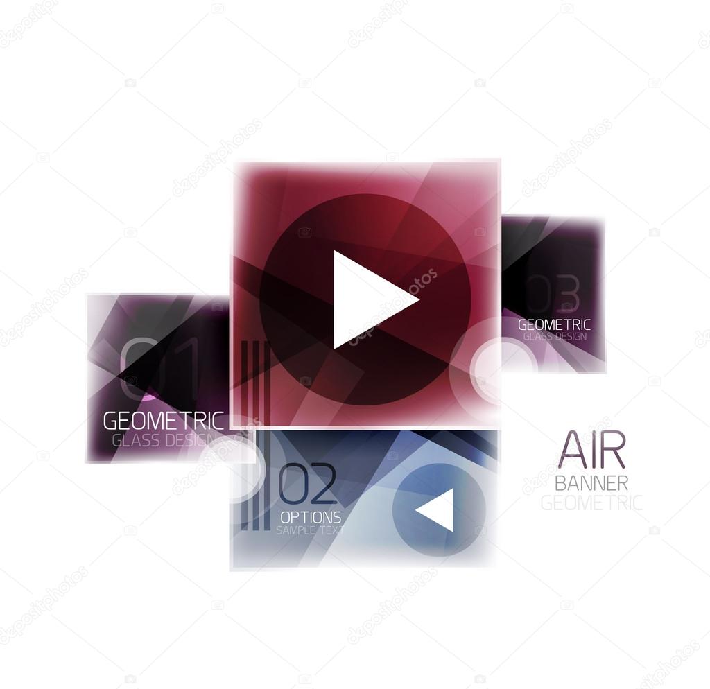 Glass square web box, infographics banner Stock Vector by ©akomov 111839122